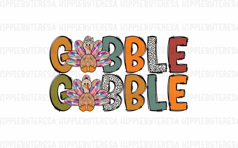 Thanksgiving Gobble PNG, Turkey Png, Family Gobble Thanksgiving Png ...