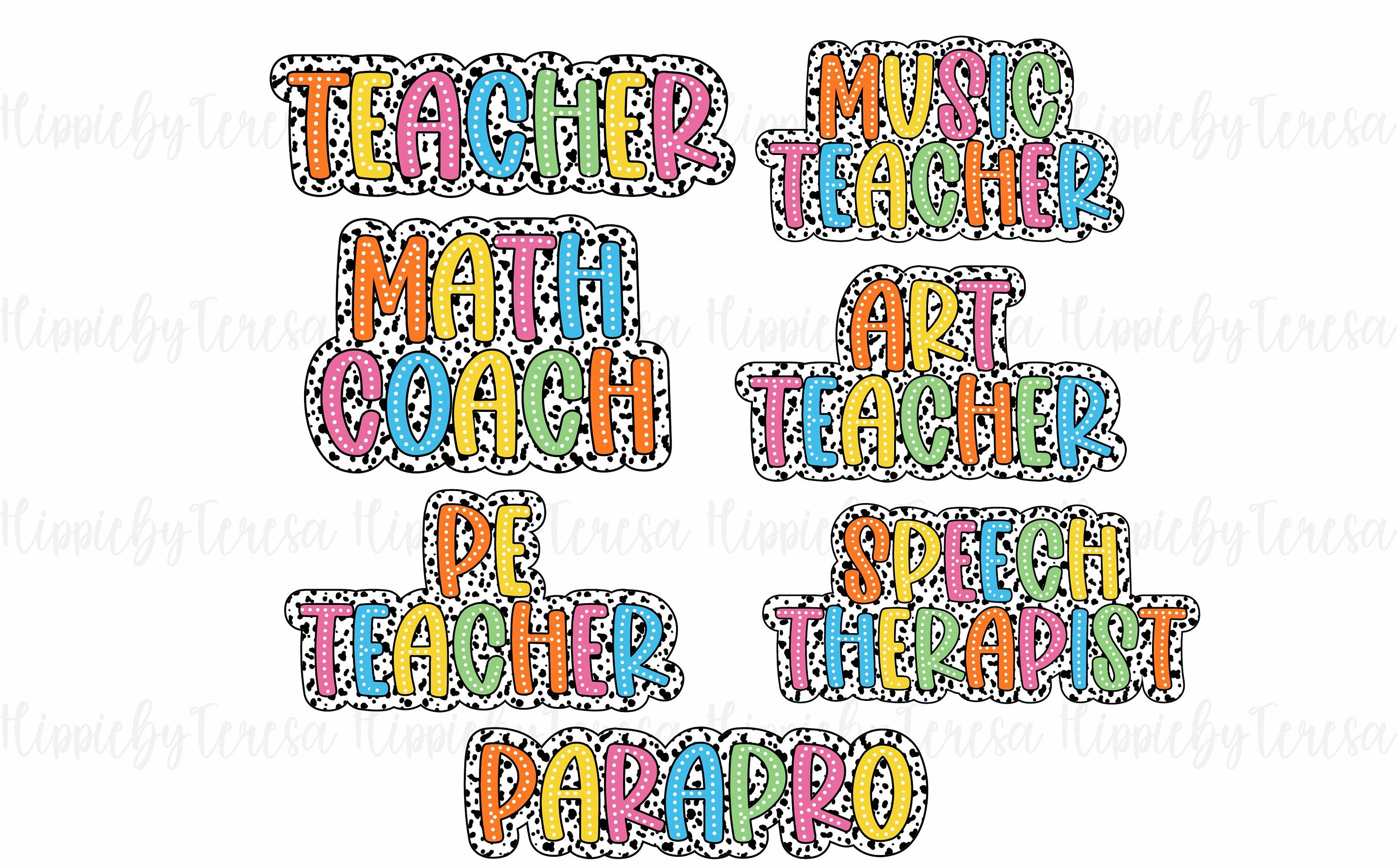 Custom Teacher Dalmatian Bundle PNG, Dalmatian Dots PNG, Parapro Png ...