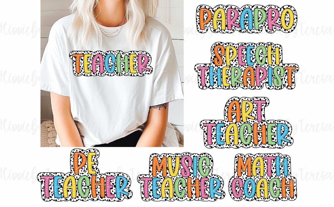 Custom Teacher Dalmatian Bundle PNG, Dalmatian Dots PNG, Parapro Png ...