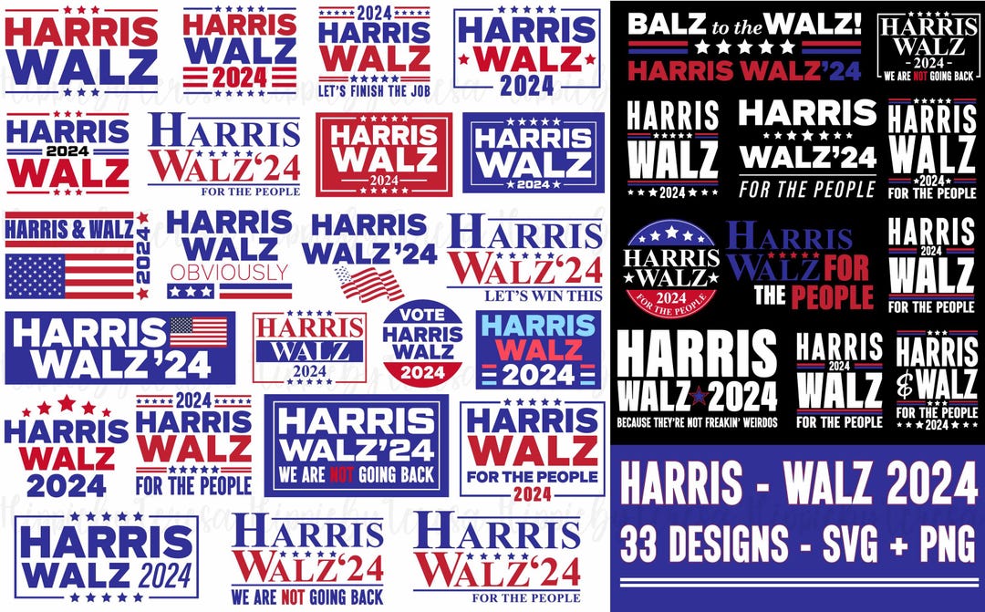 Harris Walz PNG Svg Bundle, Kamala Harris Tim Walz Svg Png, Kamala ...