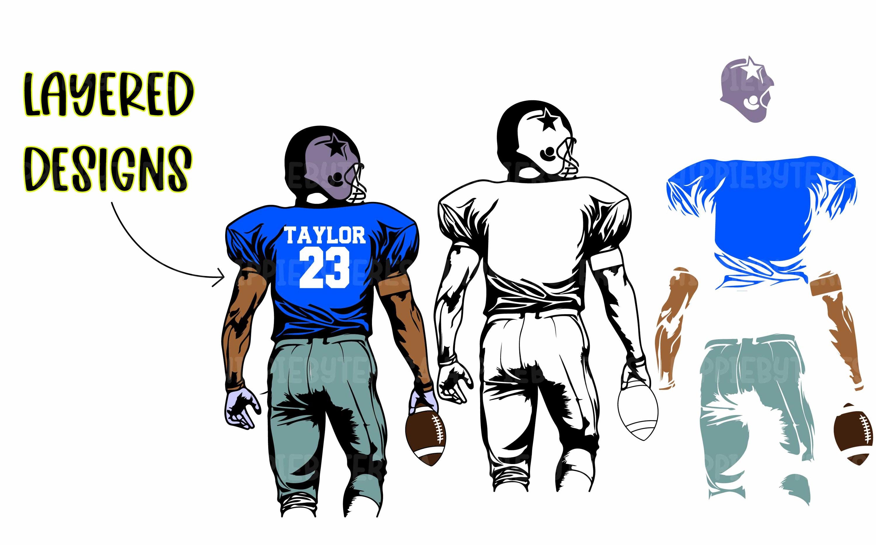 Customizable Football Player SVG, Layered Custom Football SVG ...