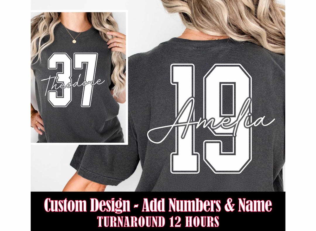 Custom Sport Jersey Number & Name SVG PNG, Personalized Football Svg ...