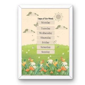 Days of the Week Printable Educational Posters Montessori Education ...