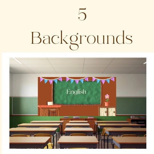 Classroom ESL Backdrops for Online ESL Teaching With Vipkid, Gogokid ...
