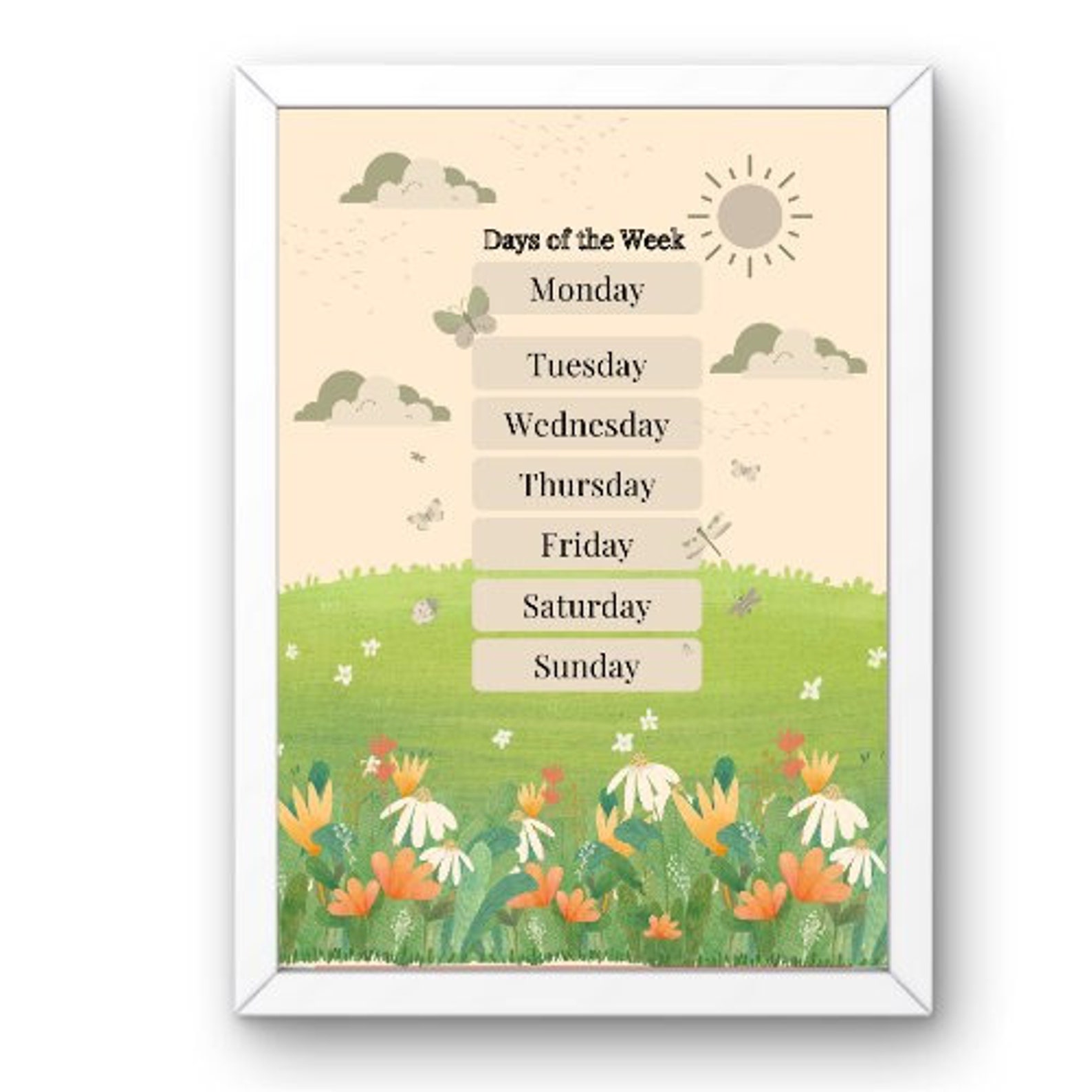 Days of the Week Printable Educational Posters Montessori Education ...