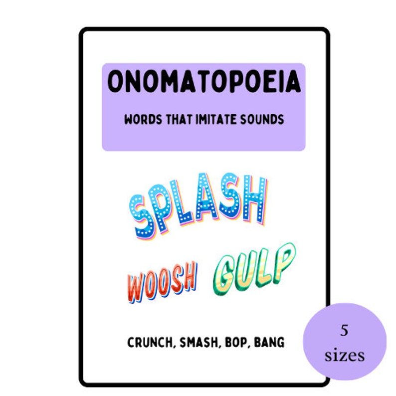 Onomatopoeia, Hyperbole, Personification English for Homeschool ...