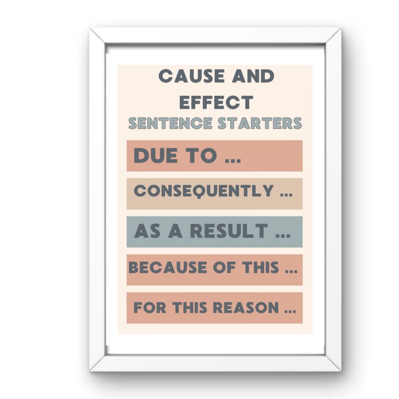 Sentence Starters Opinion, Cause and Effect English Homeschool, English ...