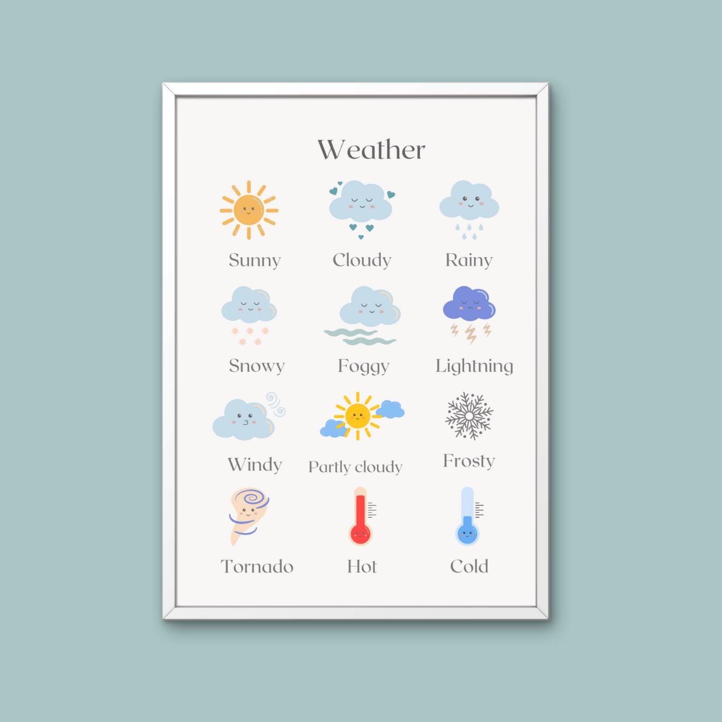 School Educational Poster Set: 12 Printable Charts for Kids (PDF) - Etsy