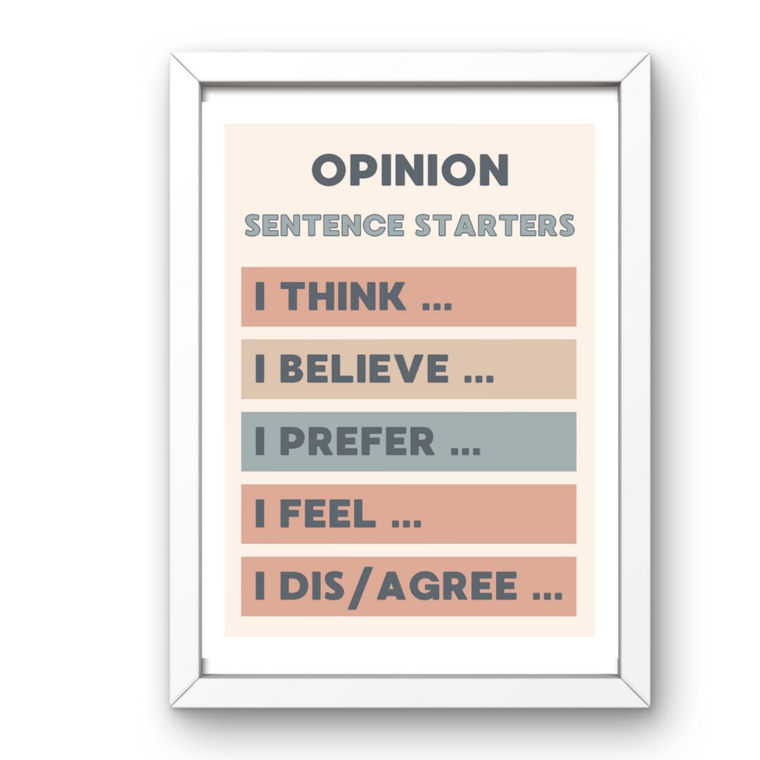 Sentence Starters Opinion, Cause and Effect English Homeschool, English ...