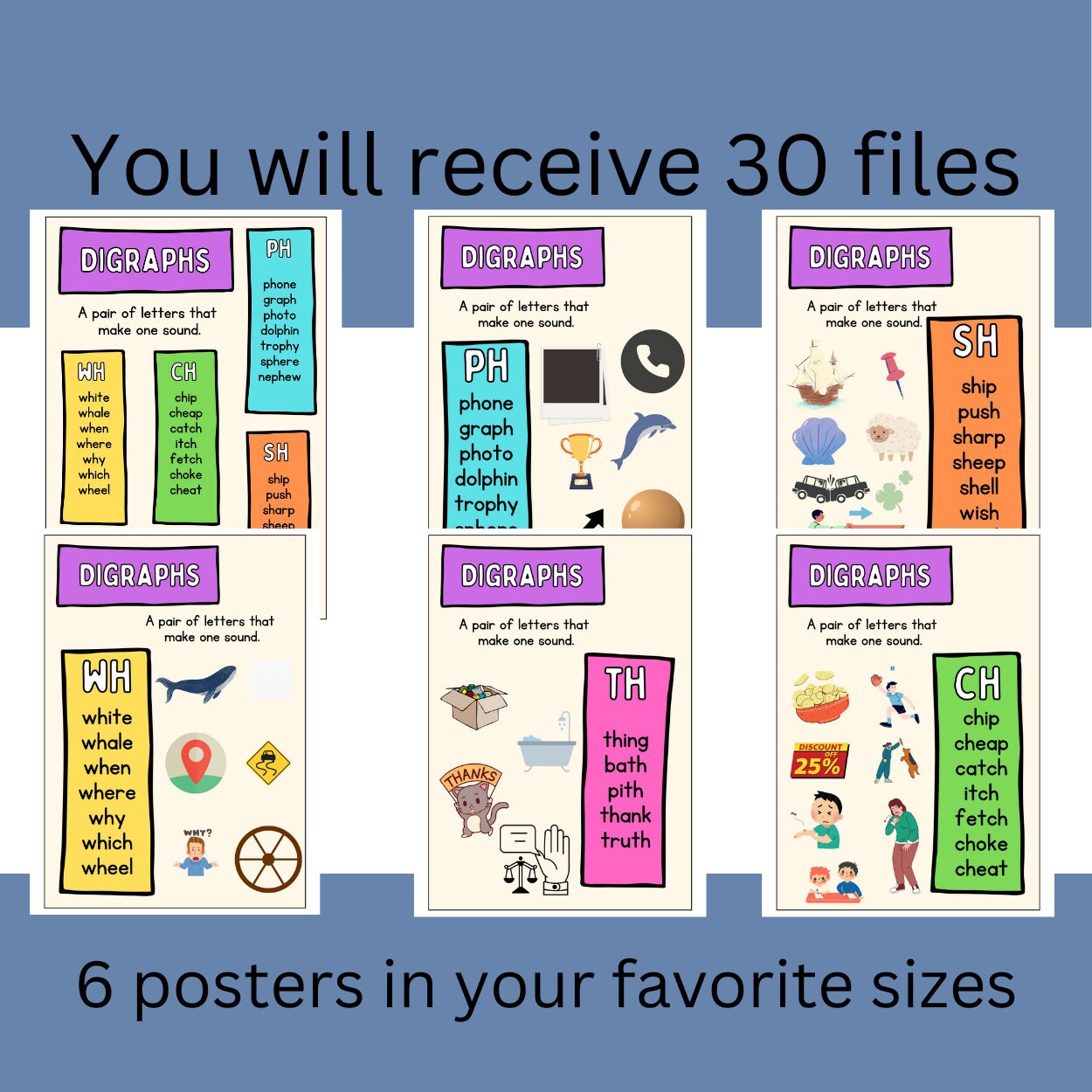 Digraphs Wh, Sh, Ch, Th, Ph English for Homeschool, English Classroom ...