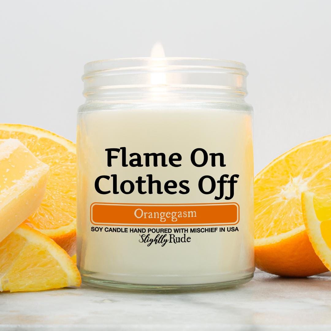 Flame On, Clothes off - Candle - Etsy