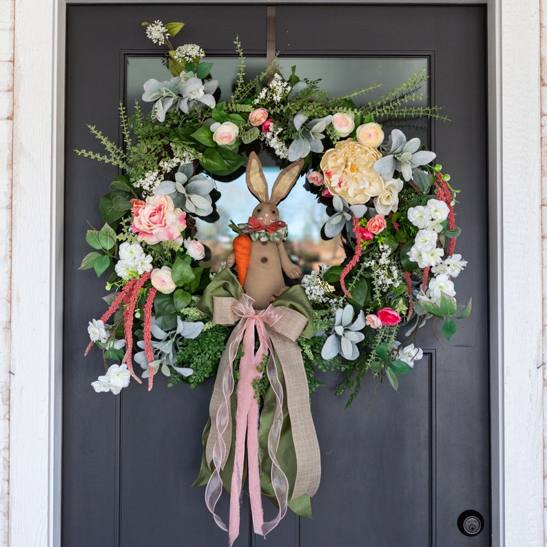 Wreath for Front Door Easter Wreath for Spring Wreath for Easter With ...