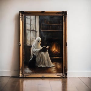 Vintage Ghost Artwork Dark Academia Decor Gothic Style Oil Painting ...