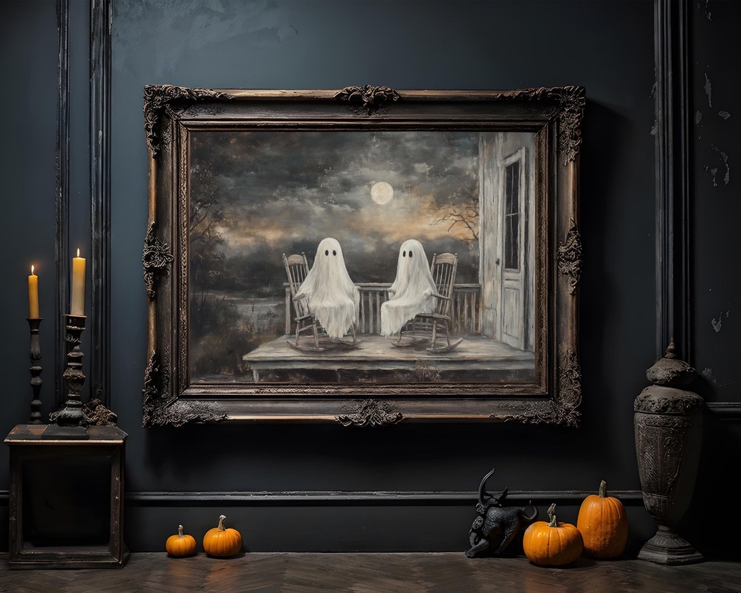 Homestead Ghosts Vintage Halloween Decor Ghost Painting, Spooky ...