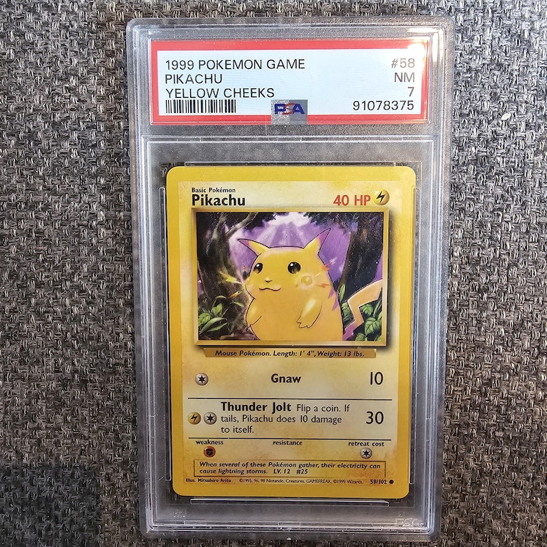 1999 Pokemon Vintage Pikachu #58 Base Set PSA 7 Near Mint - Etsy