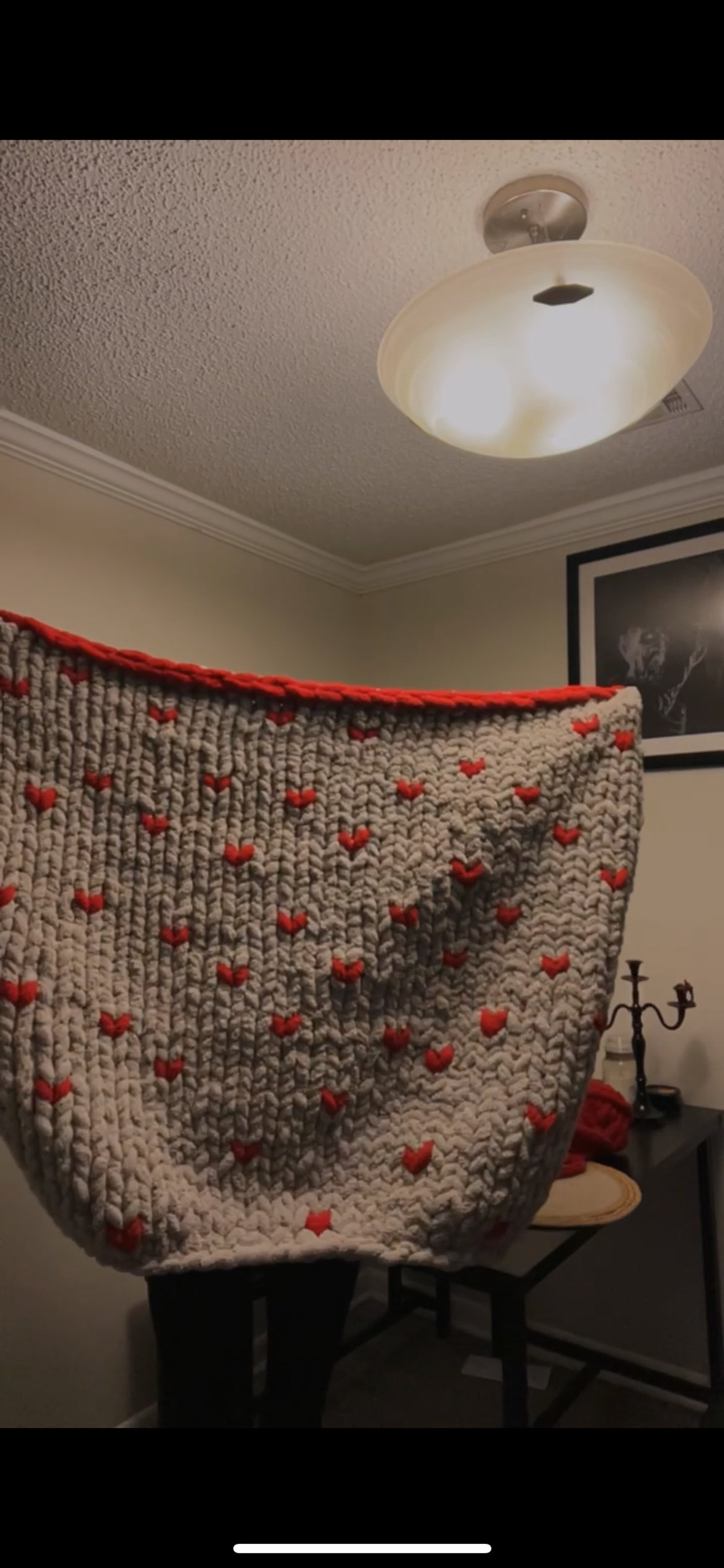 Chunky Knit Heart Blanket - Etsy