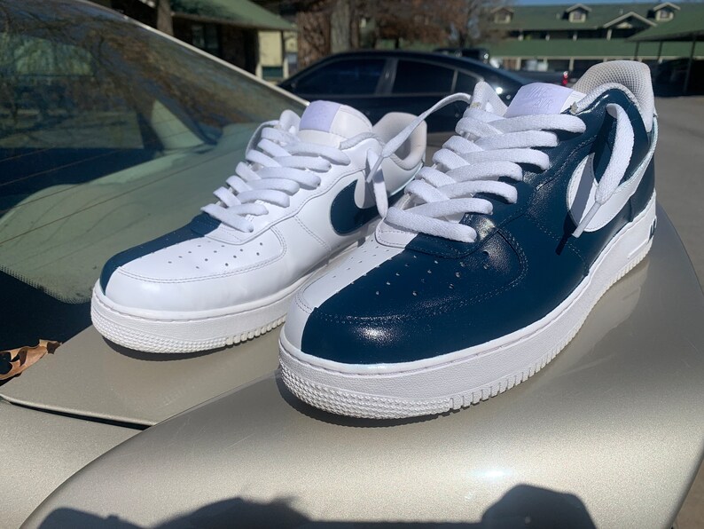 Custom Navy/white Nike Air Force 1s - Etsy