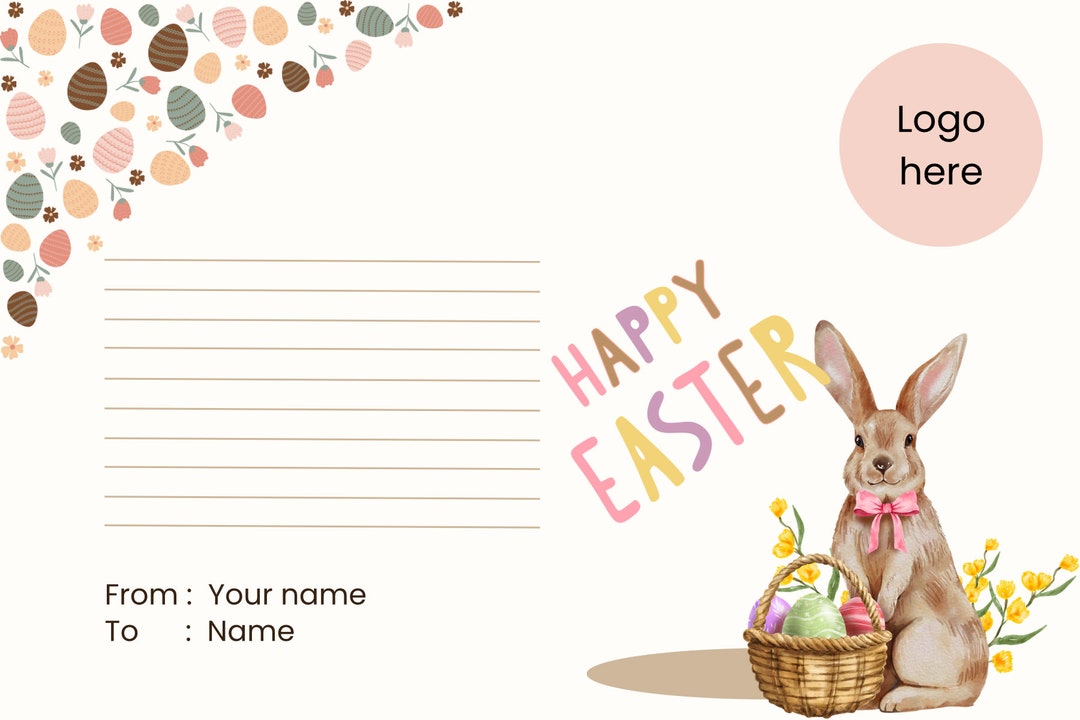 Editable Easter Card - Etsy