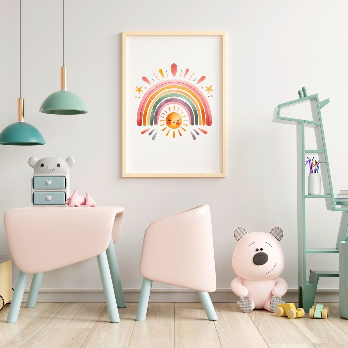 Rainbow Poster, Rainbow Printable, Baby Wall Art, Nursery Print ...