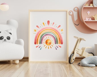 Rainbow Poster, Rainbow Printable, Baby Wall Art, Nursery Print ...