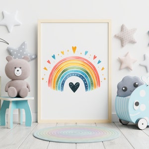 Rainbow Poster, Rainbow Printable, Baby Wall Art, Nursery Print ...