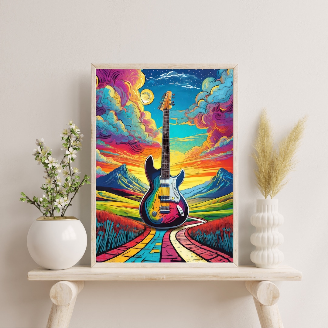 Rock Guitarist, Guitar Painting, Guitarist Art, Musical Instruments ...