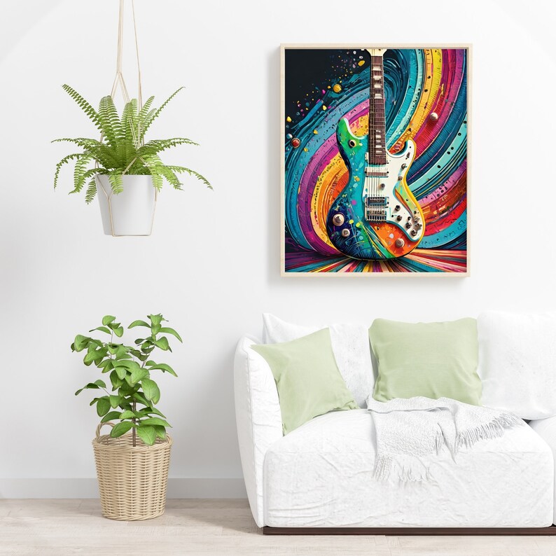 Rock Guitarist, Musical Instruments Artwork, Rock Music Poster ...