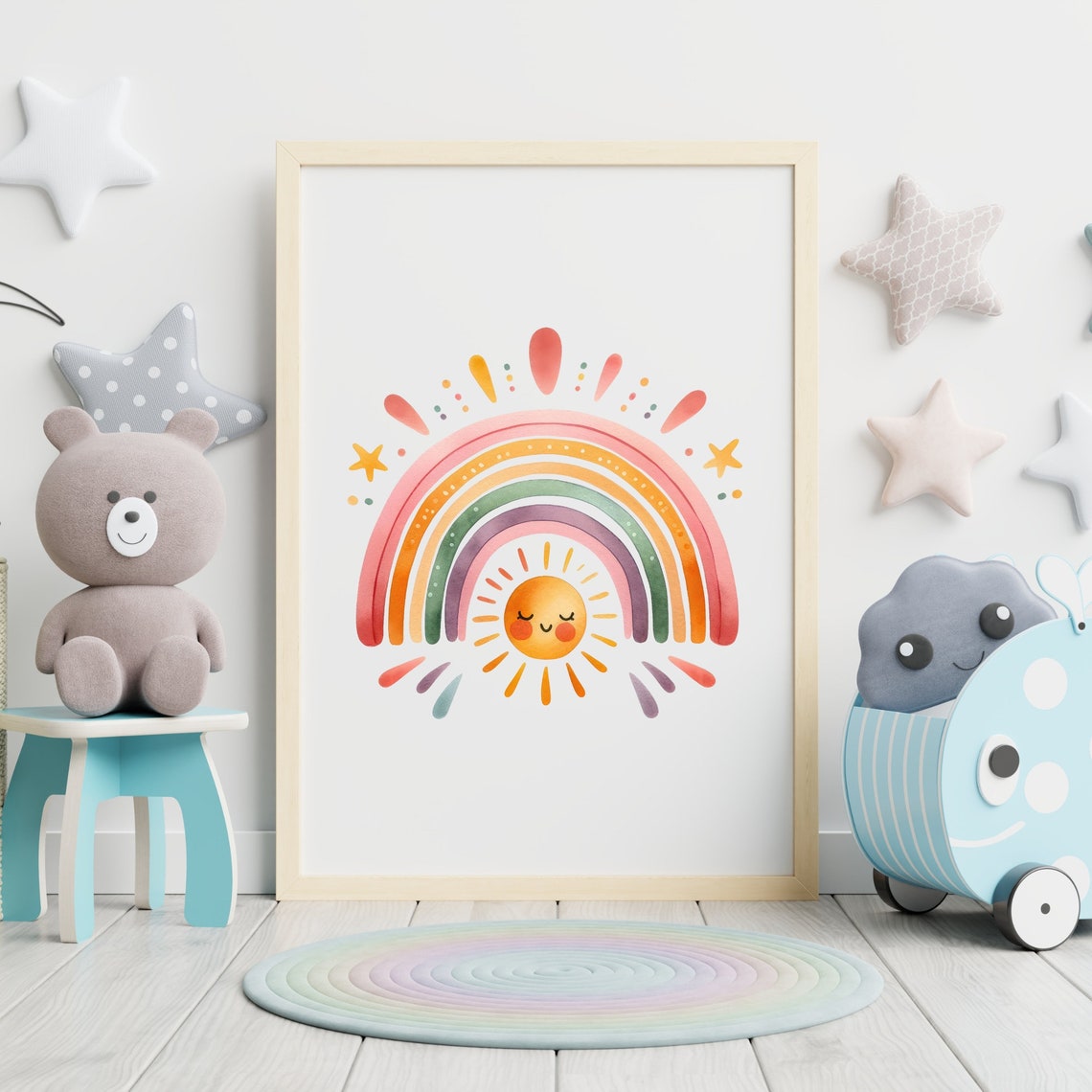 Rainbow Poster, Rainbow Printable, Baby Wall Art, Nursery Print ...