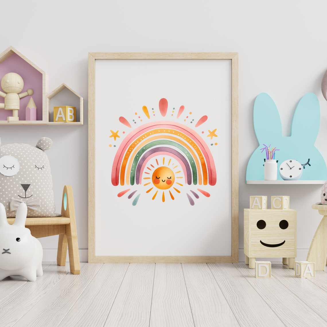 Rainbow Poster, Rainbow Printable, Baby Wall Art, Nursery Print ...