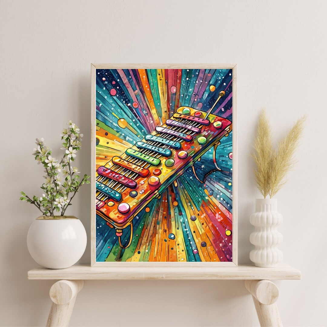 Instrument Art, Music Poster, Printable Artwork, Colorful Art, Colorful ...