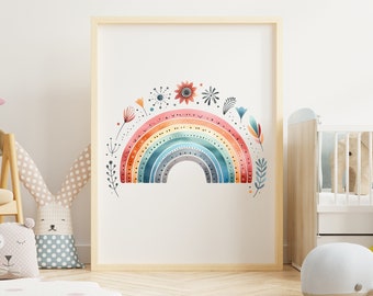 Rainbow Poster, Rainbow Printable, Baby Wall Art, Nursery Print ...