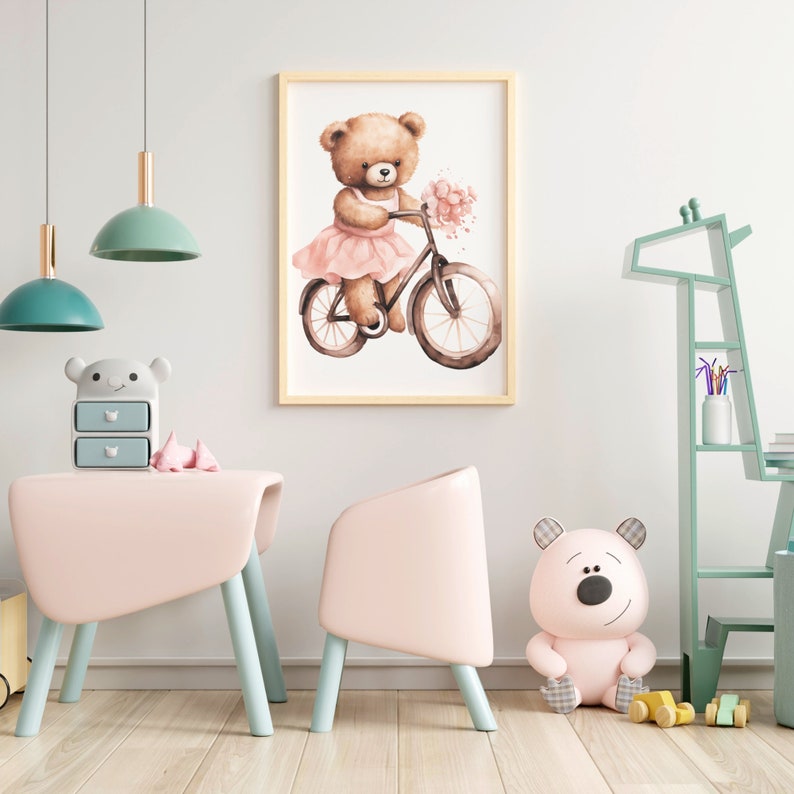 Funny Teddy Bear, Teddy Bear Nursery, Classroom Decor, Nursery Print ...