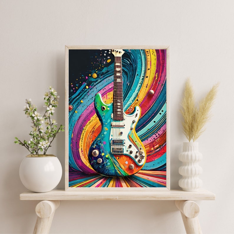 Rock Guitarist, Musical Instruments Artwork, Rock Music Poster ...