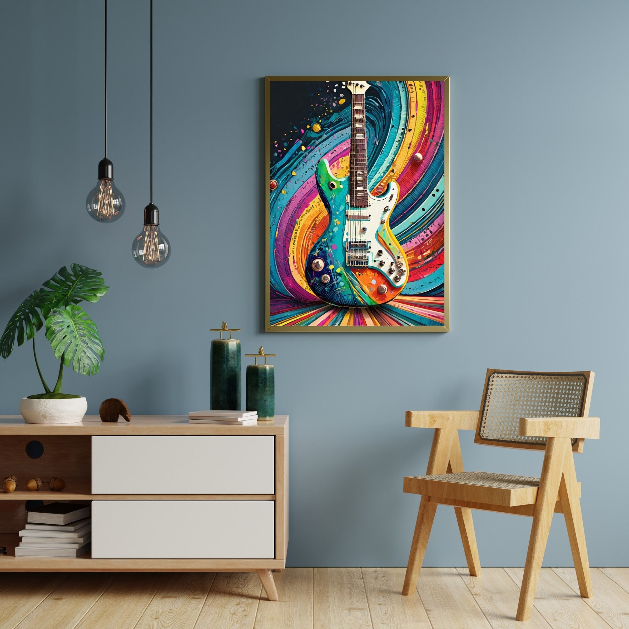 Rock Guitarist, Musical Instruments Artwork, Rock Music Poster ...