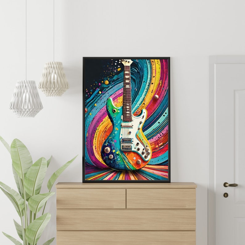 Rock Guitarist, Musical Instruments Artwork, Rock Music Poster ...