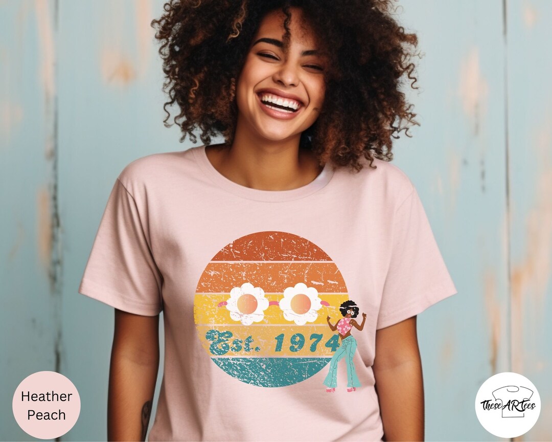 Est. 1974 T-shirt is a Retro, Fun 50th Birthday Gift, Mother's Day Gift ...