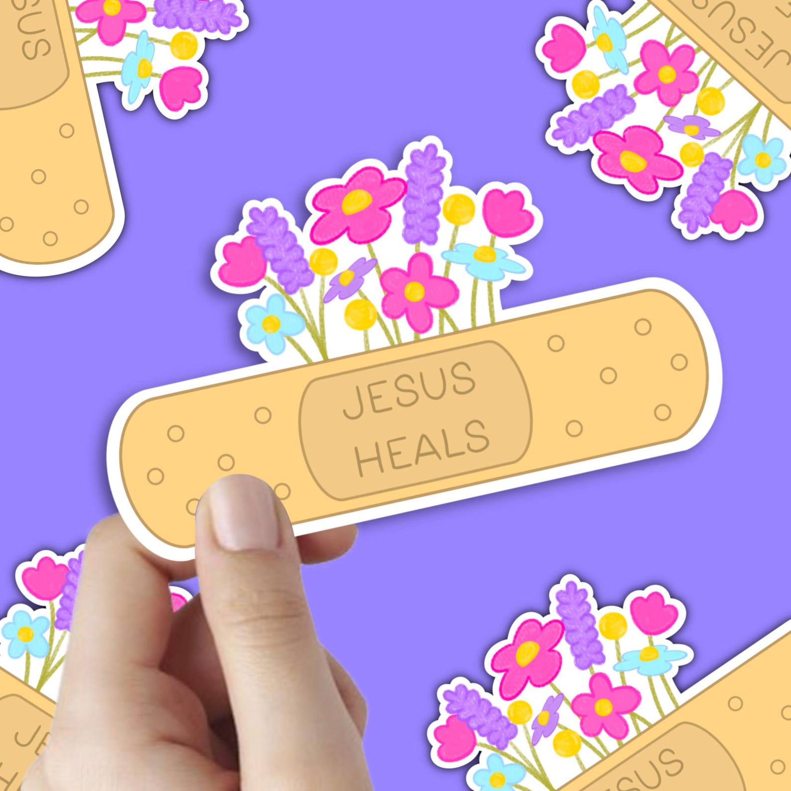Jesus Heals Sticker | Bandaid Stickers 3in | 2.5in Stickers | Bible ...