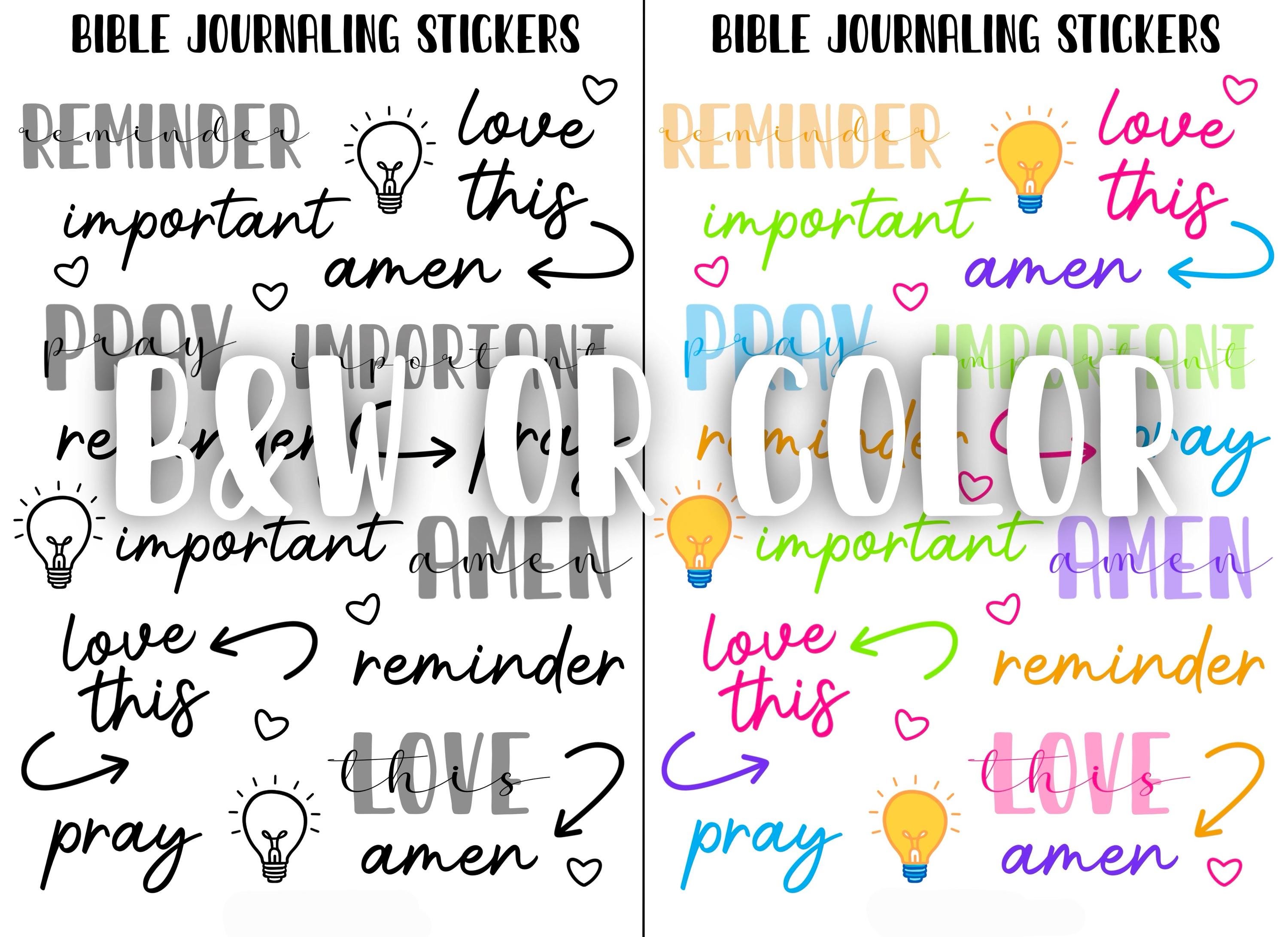 Bible Journaling Sticker Sheet 30pc Journal Note Stickers Bible Study ...