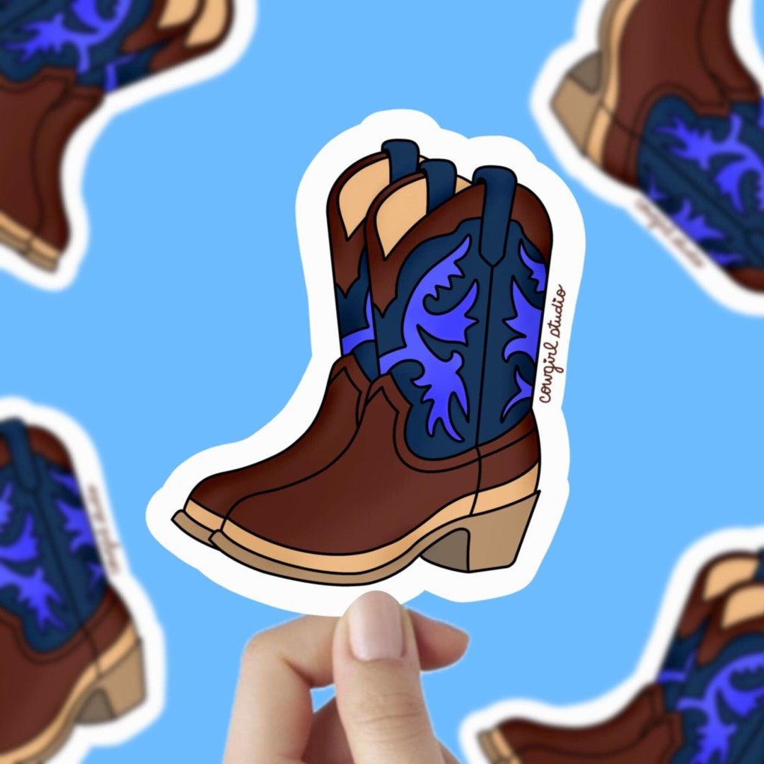 Cowboy Boots Sticker | Cowgirl Boot Stickers | Water Bottle Vinyl ...