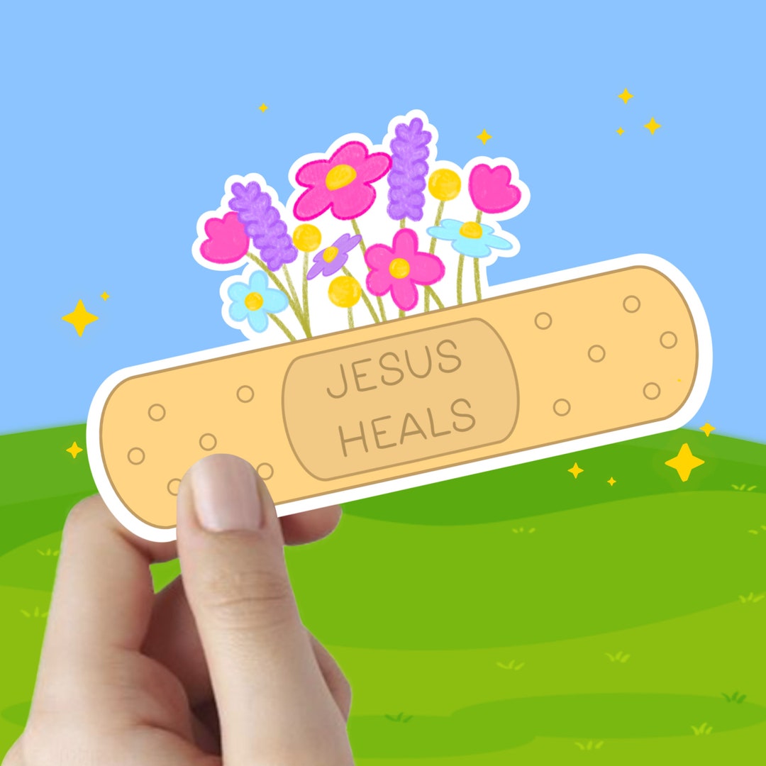 Jesus Heals Sticker Bandaid Stickers 3in 2.5in Stickers Bible Christian ...