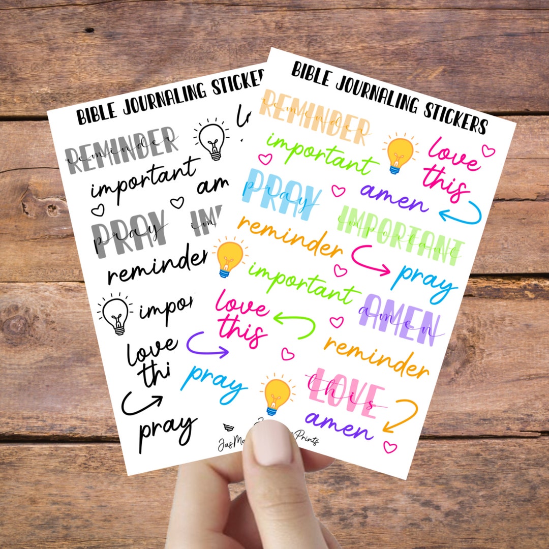 Bible Journaling Sticker Sheet 30pc Journal Note Stickers Bible Study ...