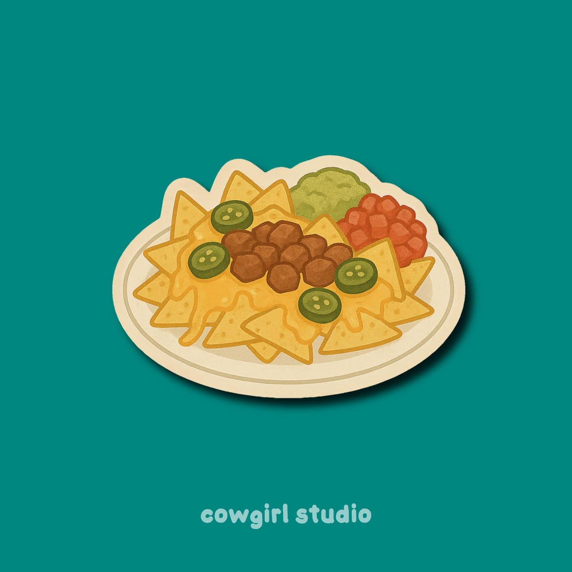 Cheesy Nachos Sticker | Mexican Food Decal - Etsy