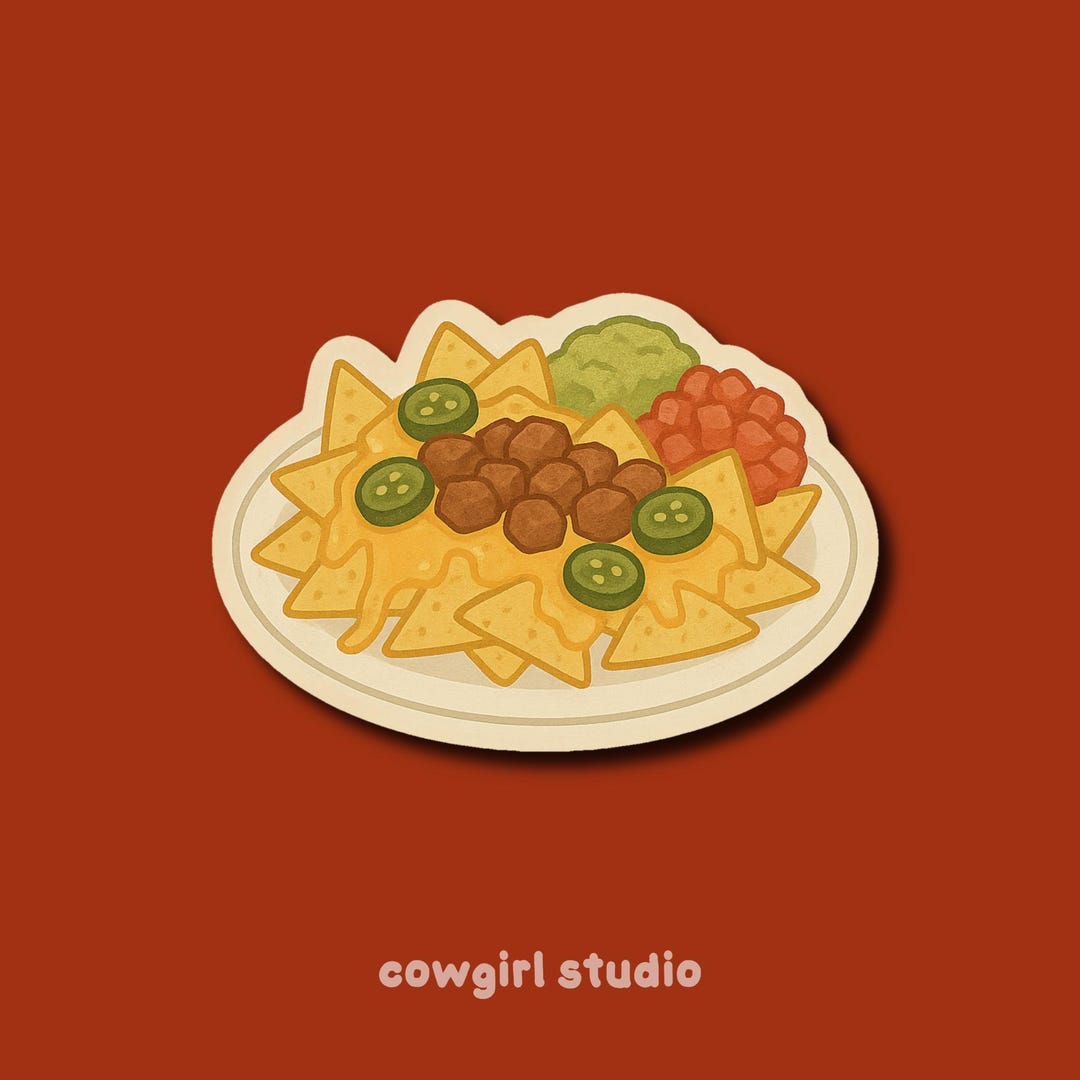 Cheesy Nachos Sticker | Mexican Food Stickers | Chipotle Beef Burrito ...
