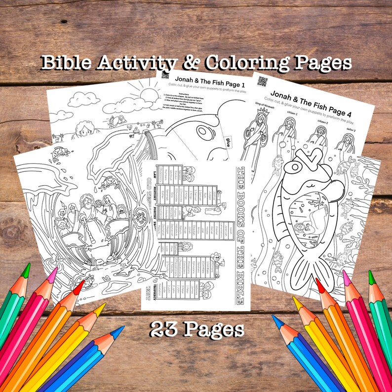 23 Bible Activity Pages Worksheets Coloring Pages Sunday School Fun ...
