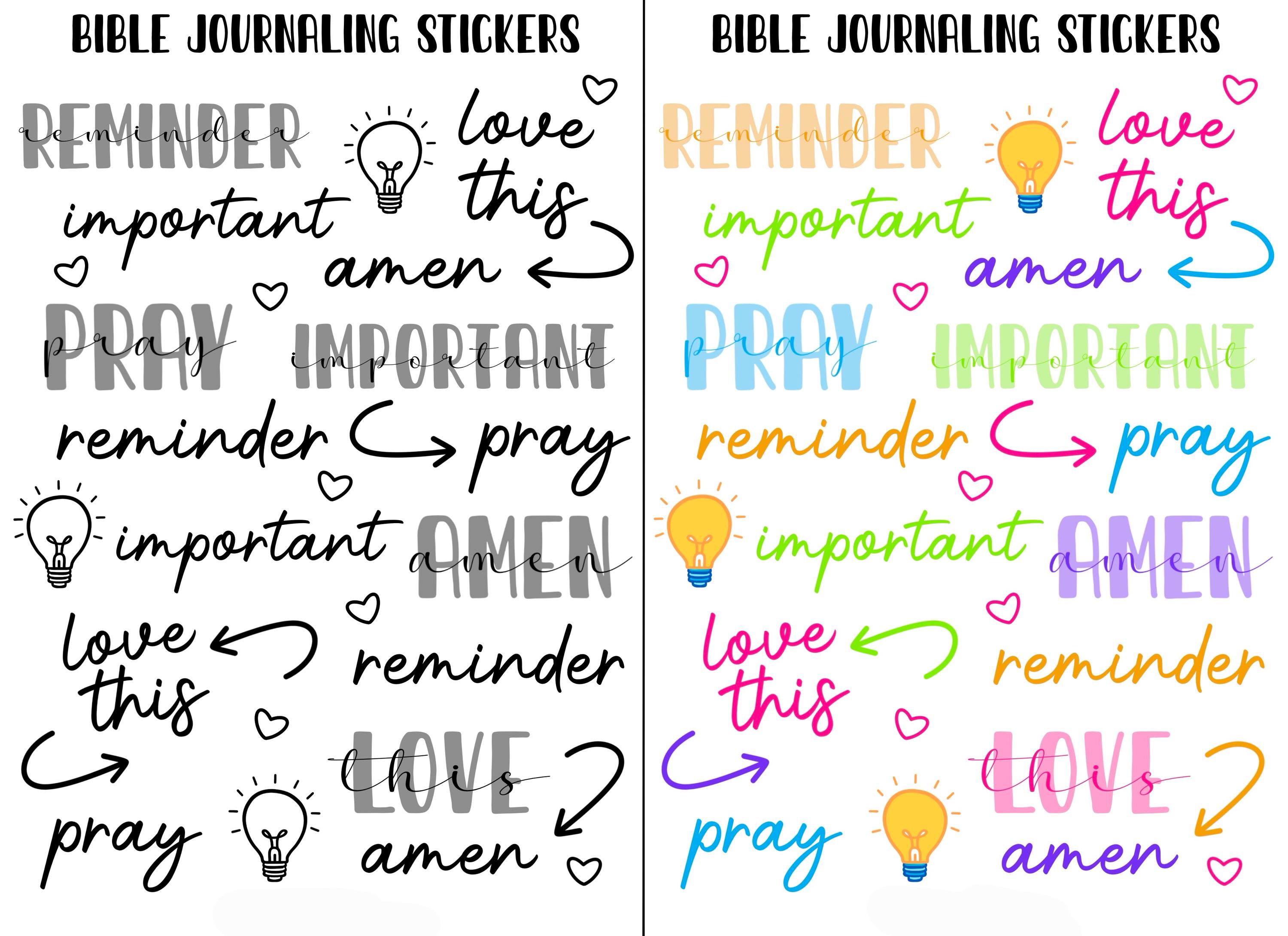 Bible Journaling Sticker Sheet 30pc Journal Note Stickers Bible Study ...