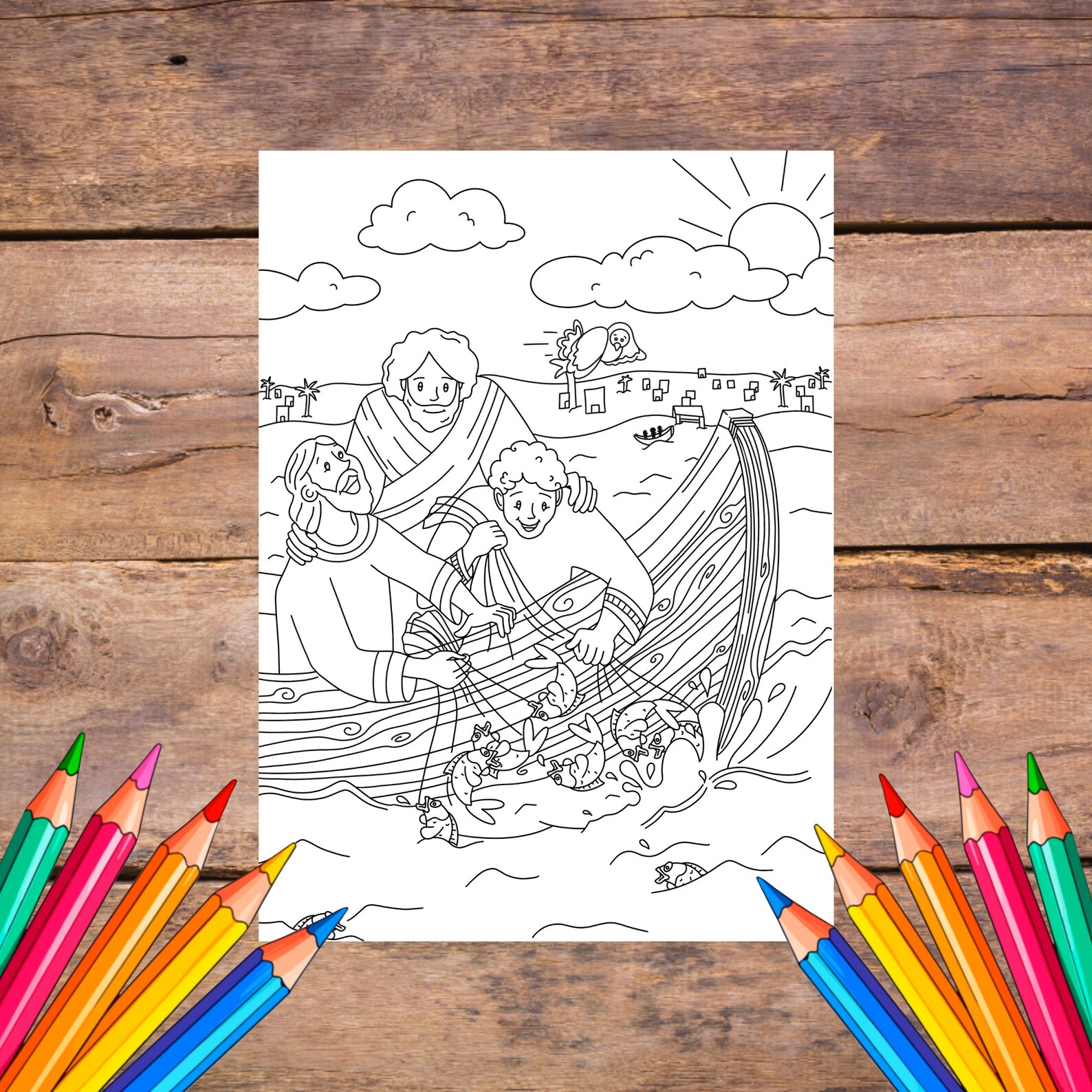 Fishers of Men | Bible Verse Coloring Page | Activity Pages | Christian ...