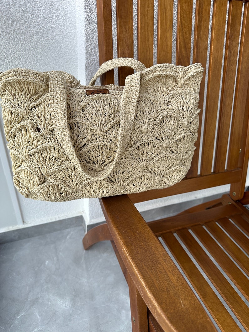 Natural Raffia Straw String, Handmade Straw Bag, Fabric Lining With ...