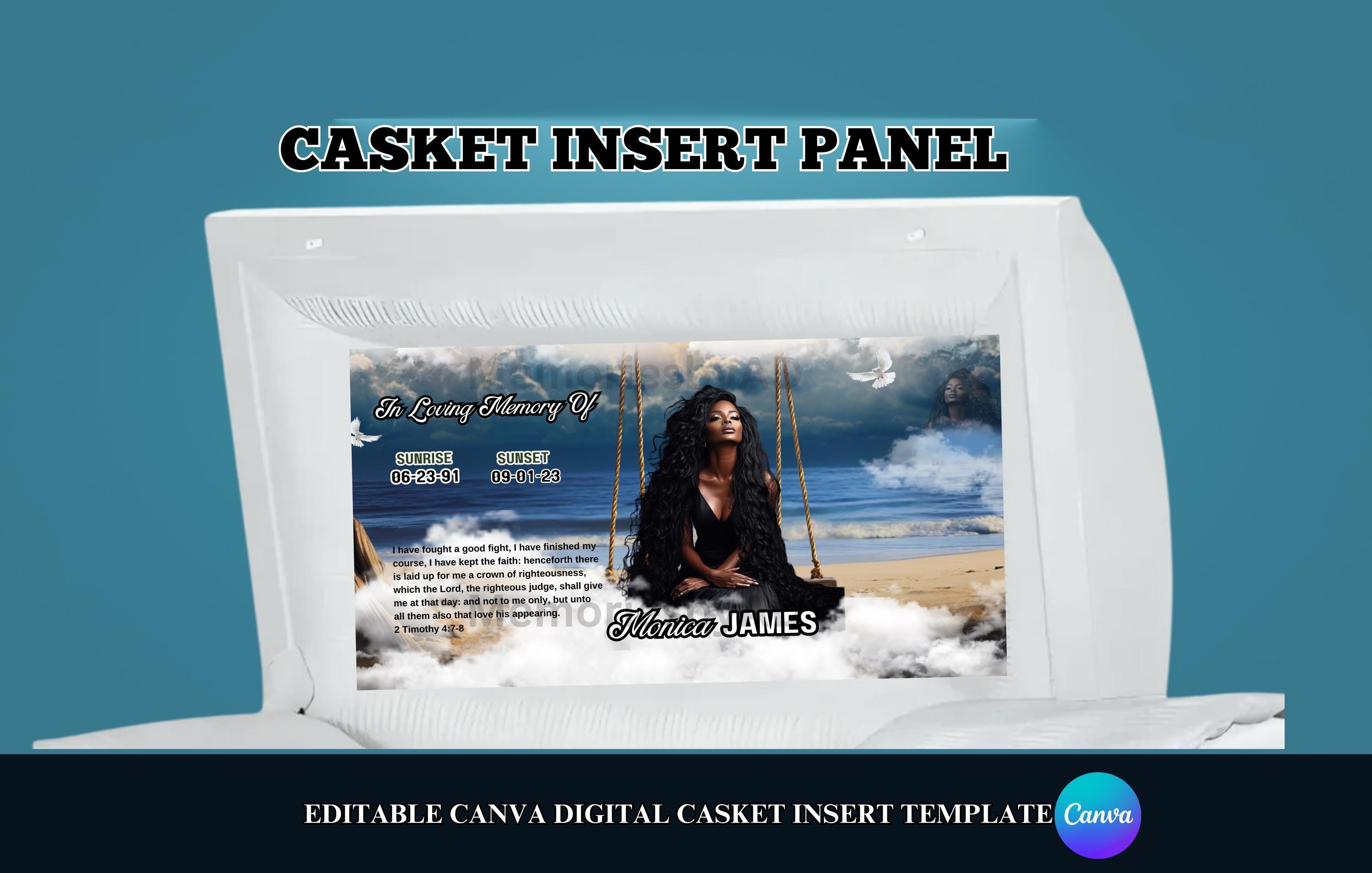 Swing Casket Panel Insert, Canva Digital File, Memorial Casket Insert ...