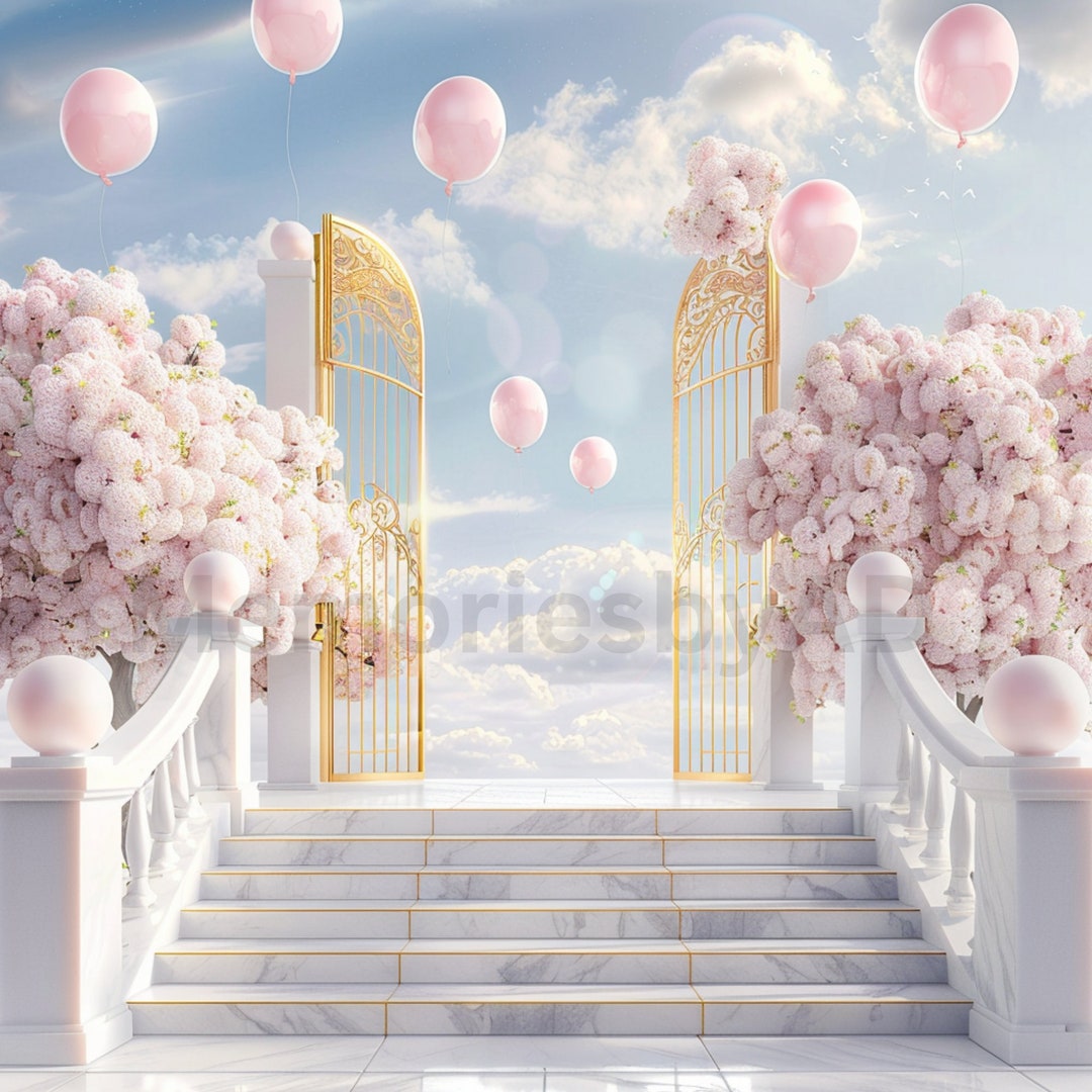 Pink Memorial Balloon Background, Memorial PNG, Rest in Peace Template ...