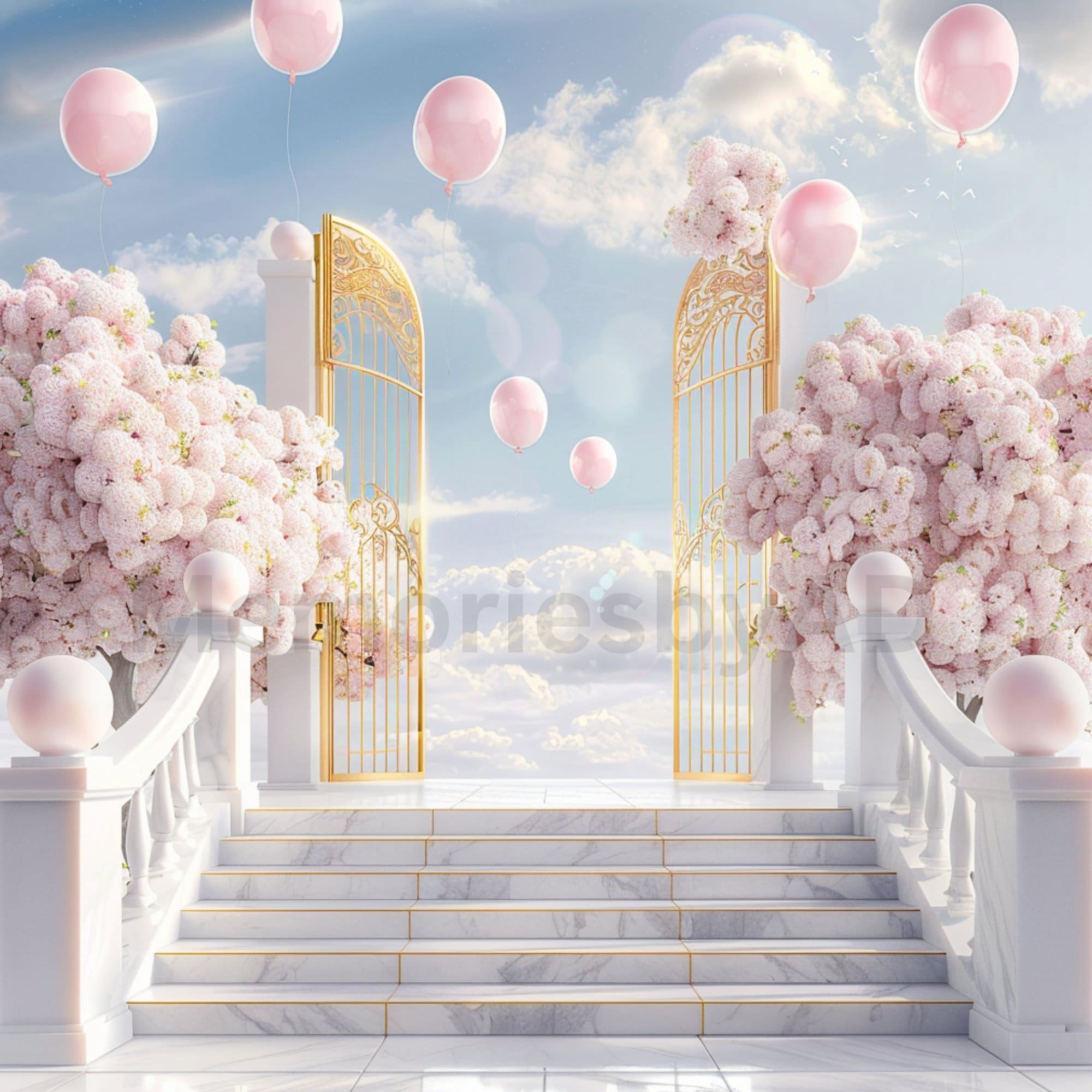 Pink Memorial Balloon Background, Memorial PNG, Rest in Peace Template ...